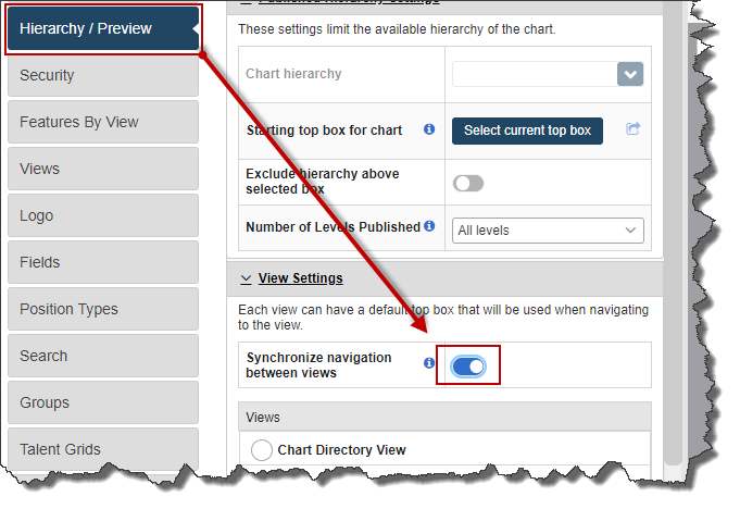 Staying in the same spot in the chart when switching between views – PeopleFluent