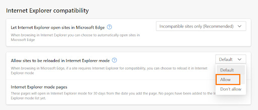 Enable Compatibility (IE) Mode in Edge – PeopleFluent