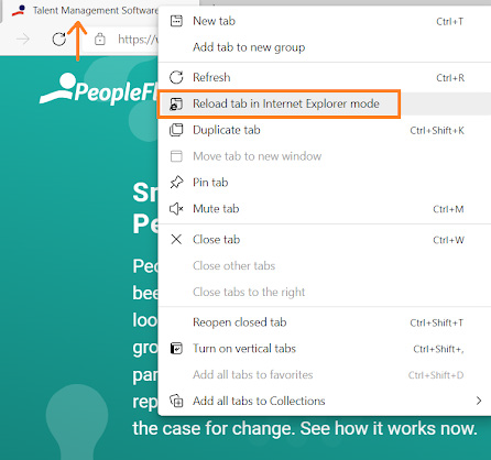 Enable Compatibility (IE) Mode in Edge – PeopleFluent