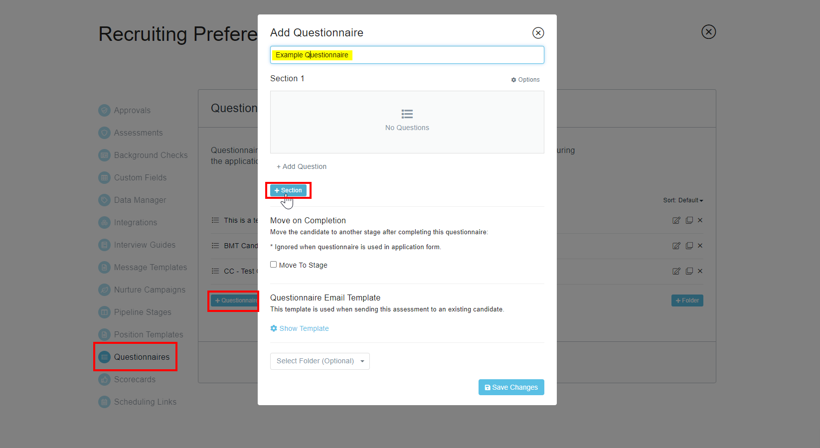 How to create a Questionnaire – PeopleFluent