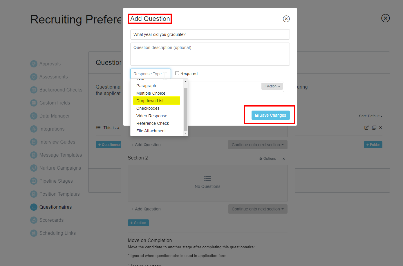 How to create a Questionnaire – PeopleFluent