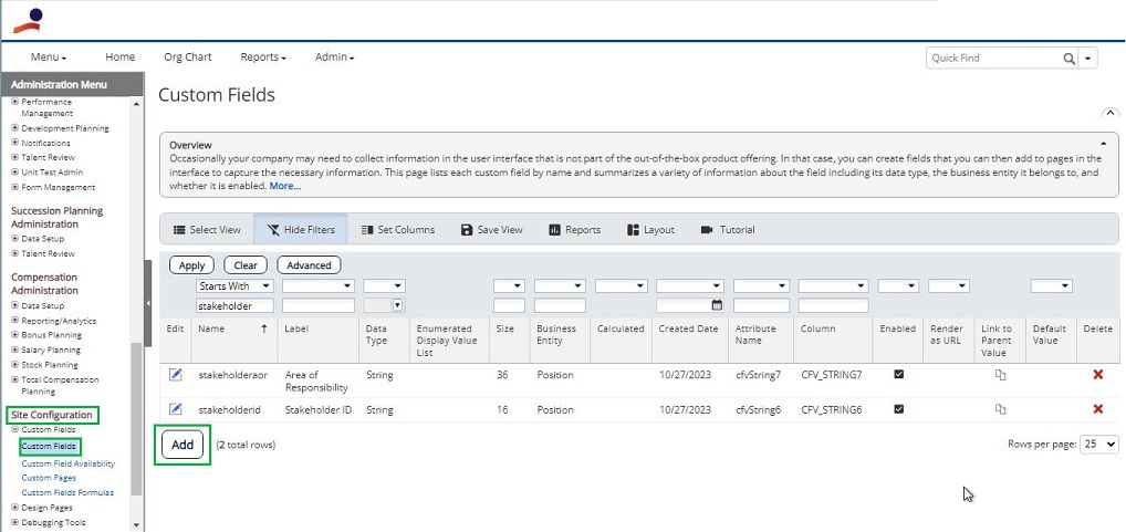 Adding a stakeholder to multiple employees via grid – PeopleFluent