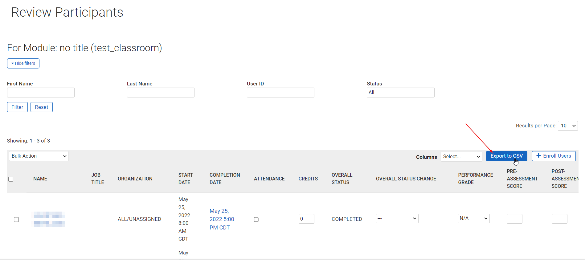 Export the Participants List – PeopleFluent